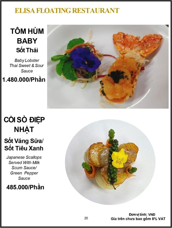 Thực Đơn Gọi Món - Elisa Floating Restaurant